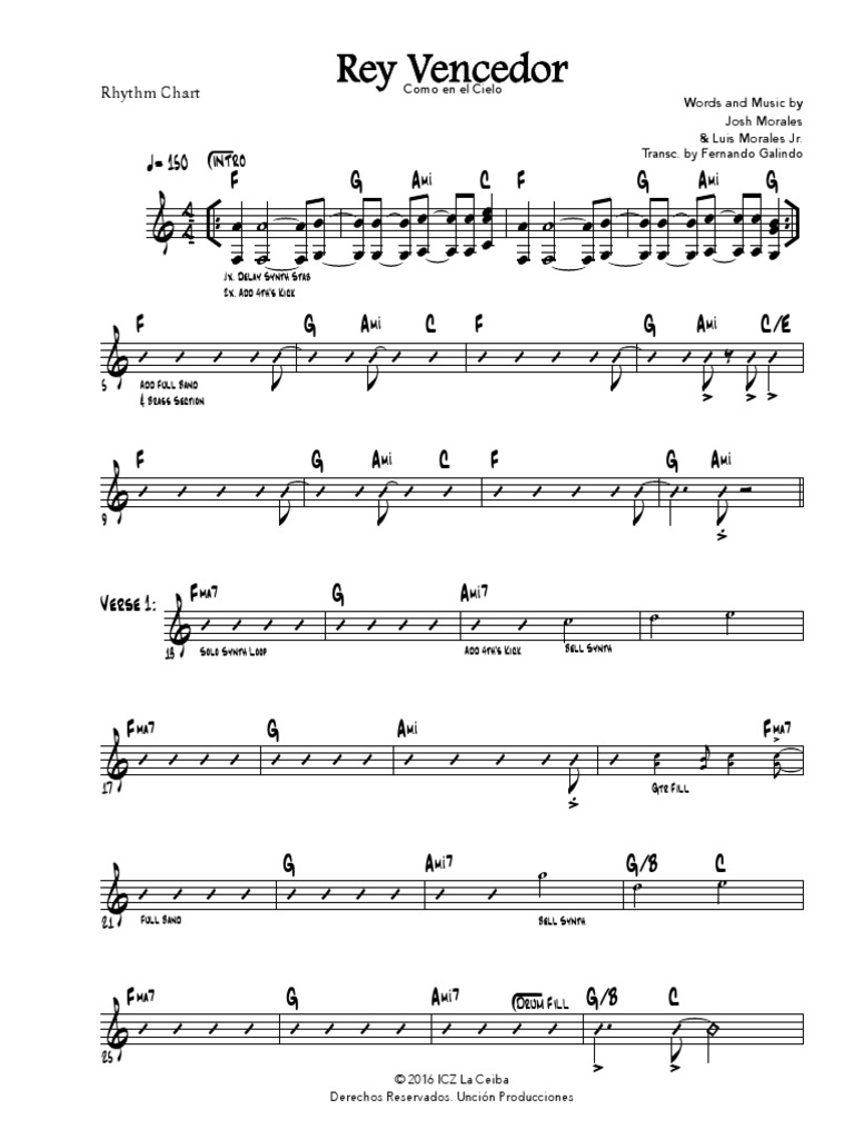 Rey Vencedor - Rhythm Chart | PDF