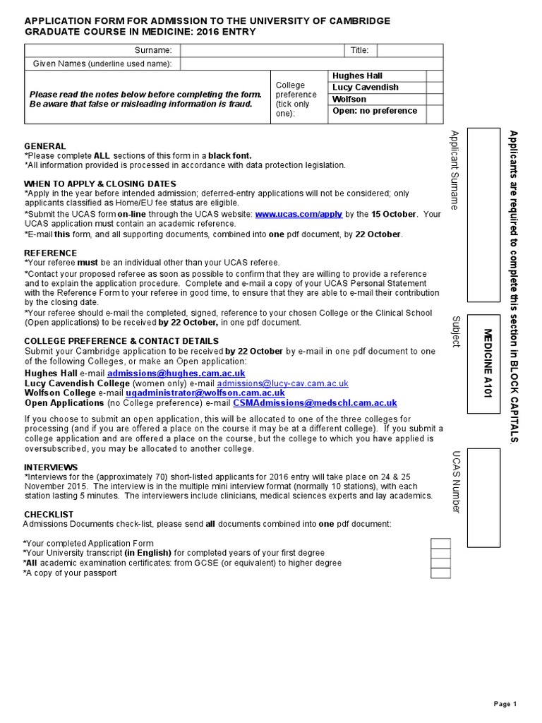 CGCM Application Form 2016 Entry | PDF | Gce Advanced Level (United ...