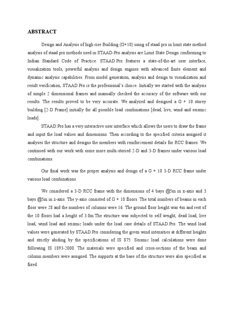 G+10 High-Rise Building Design Analysis | PDF | Beam (Structure ...