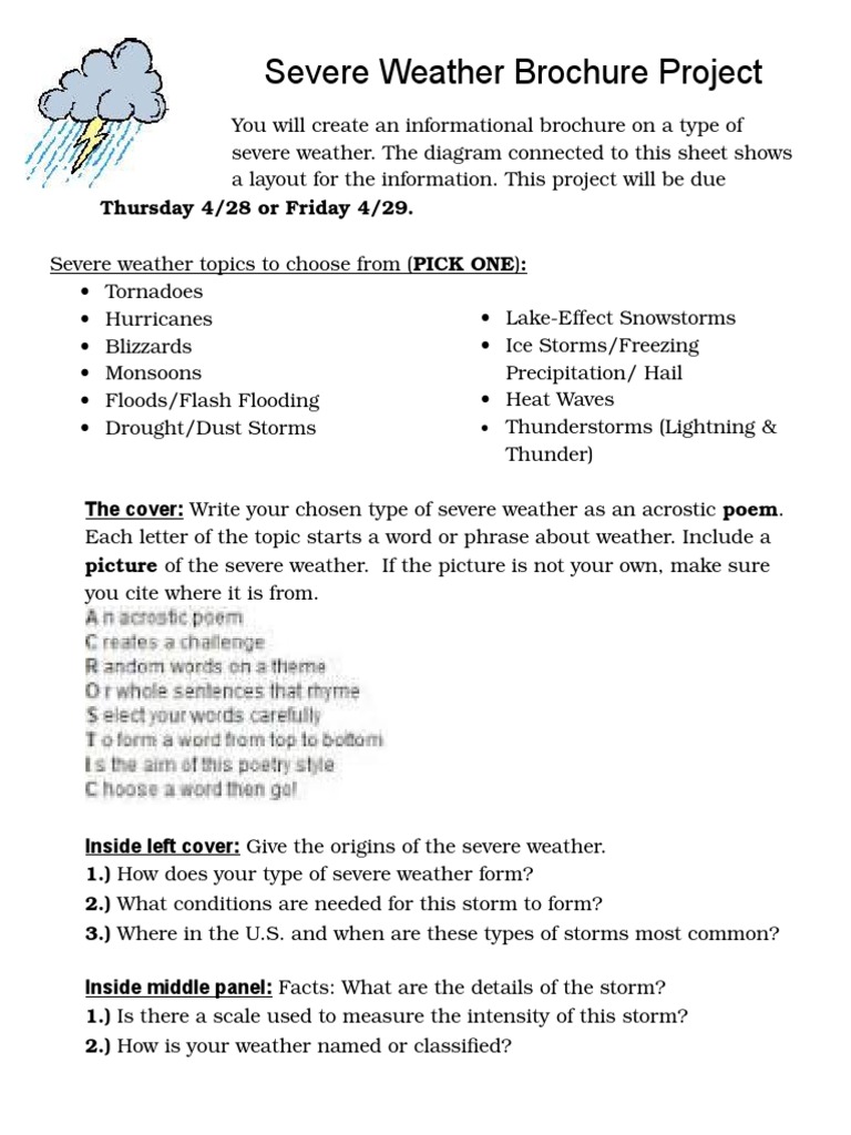 Severe Weather Brochure Project | Download Free PDF | Severe Weather ...