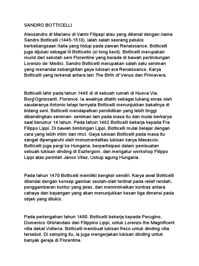 Sandro Botticelli | PDF