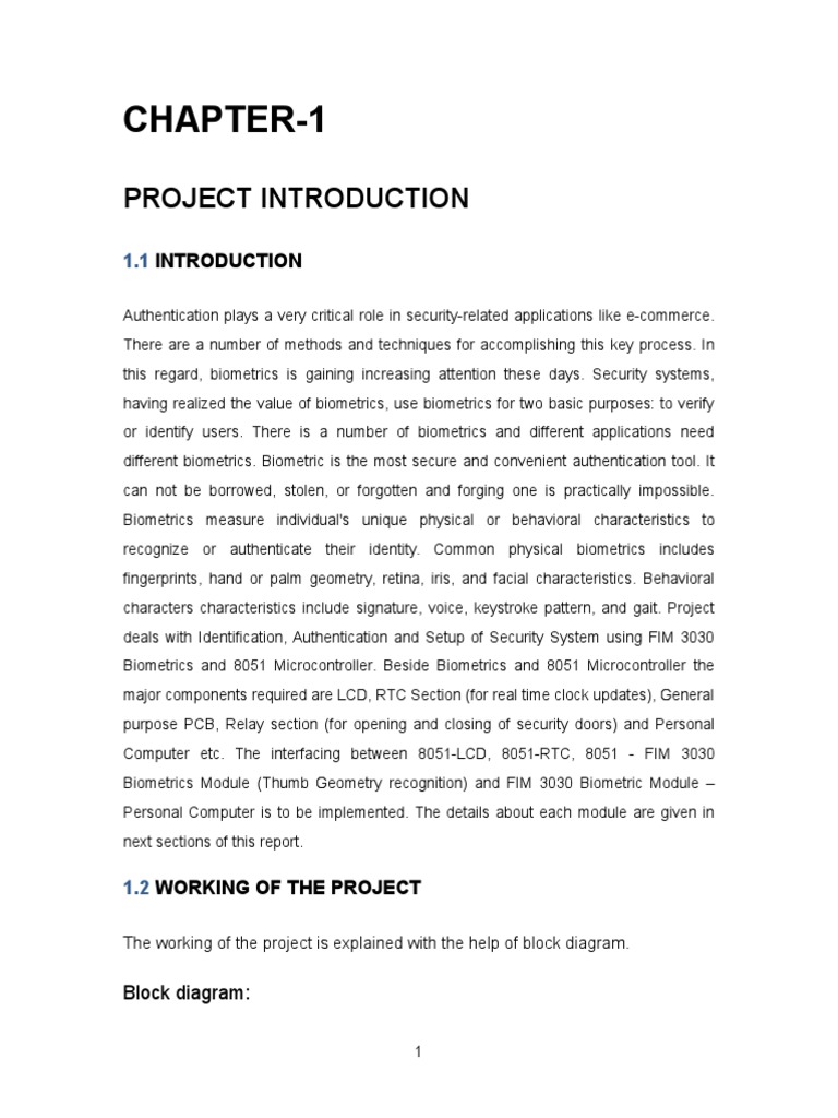 Fingerprint-Authentication Using Biometric | Download Free PDF | Biometrics | Microcontroller