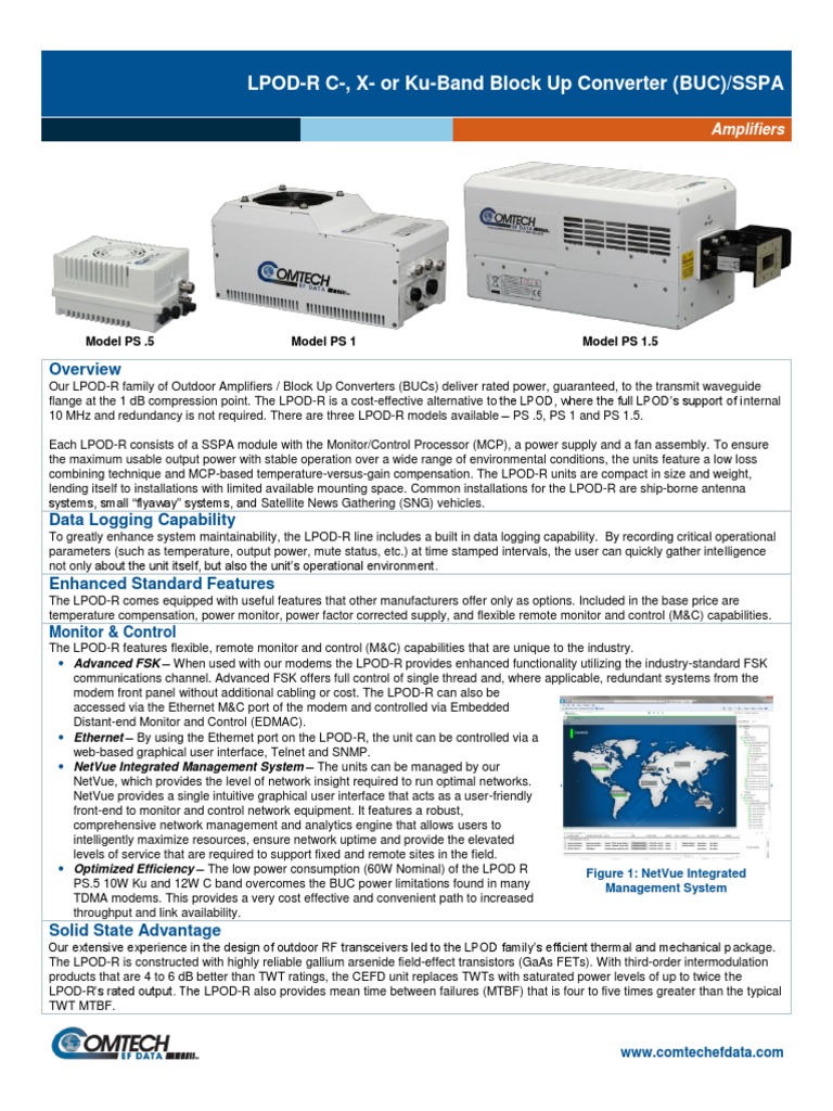 Comtech/EFData LPOD-R BUC/SSPA Datasheet | PDF | Field Effect Transistor | Computer Network
