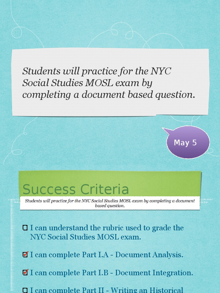 Students Will Practice For The NYC Social Studies MOSL Exam by ...