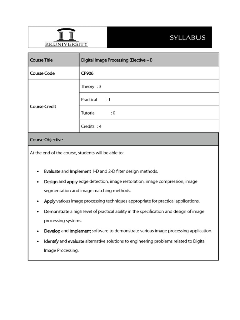 Digital Image Processing Elective 1 | Download Free PDF | Data Compression | Filter (Signal ...