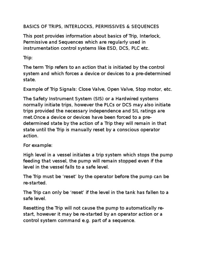 Basics of Trips | PDF | Reliability Engineering | Systems Science