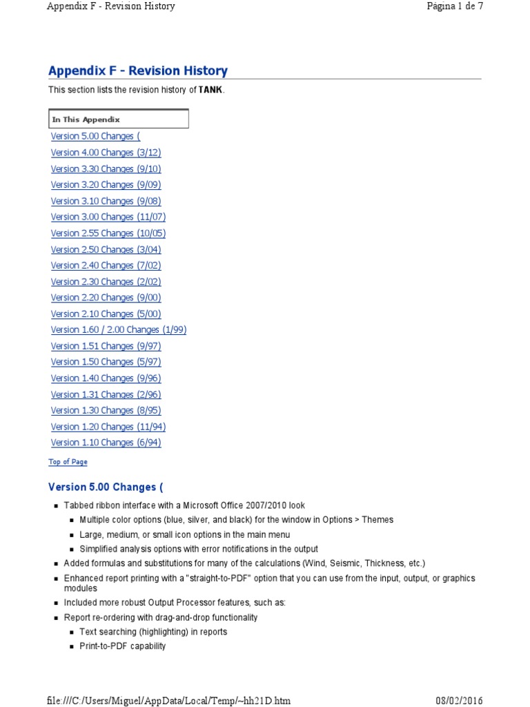 Appendix F - Revision History | PDF | Input/Output | Application Programming Interface