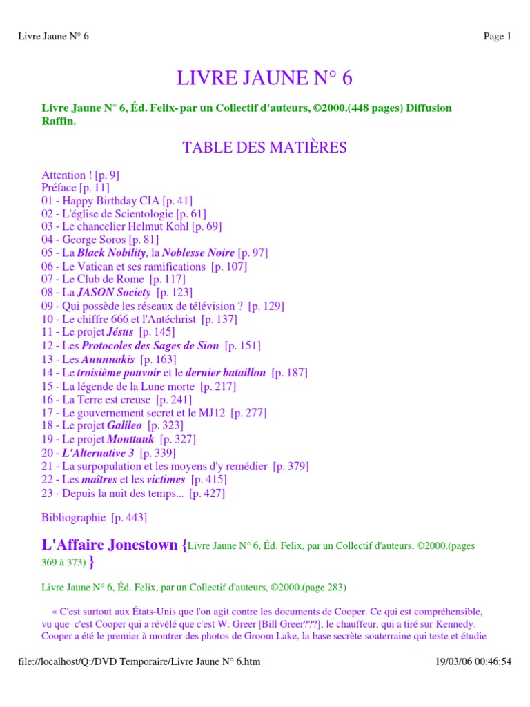 Le Livre Jaune n6 | PDF