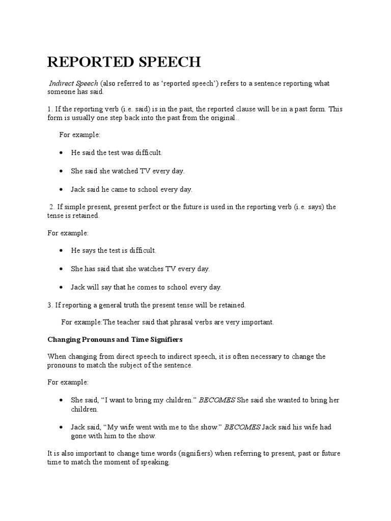Reported Speech | PDF | Semiotics | Syntax