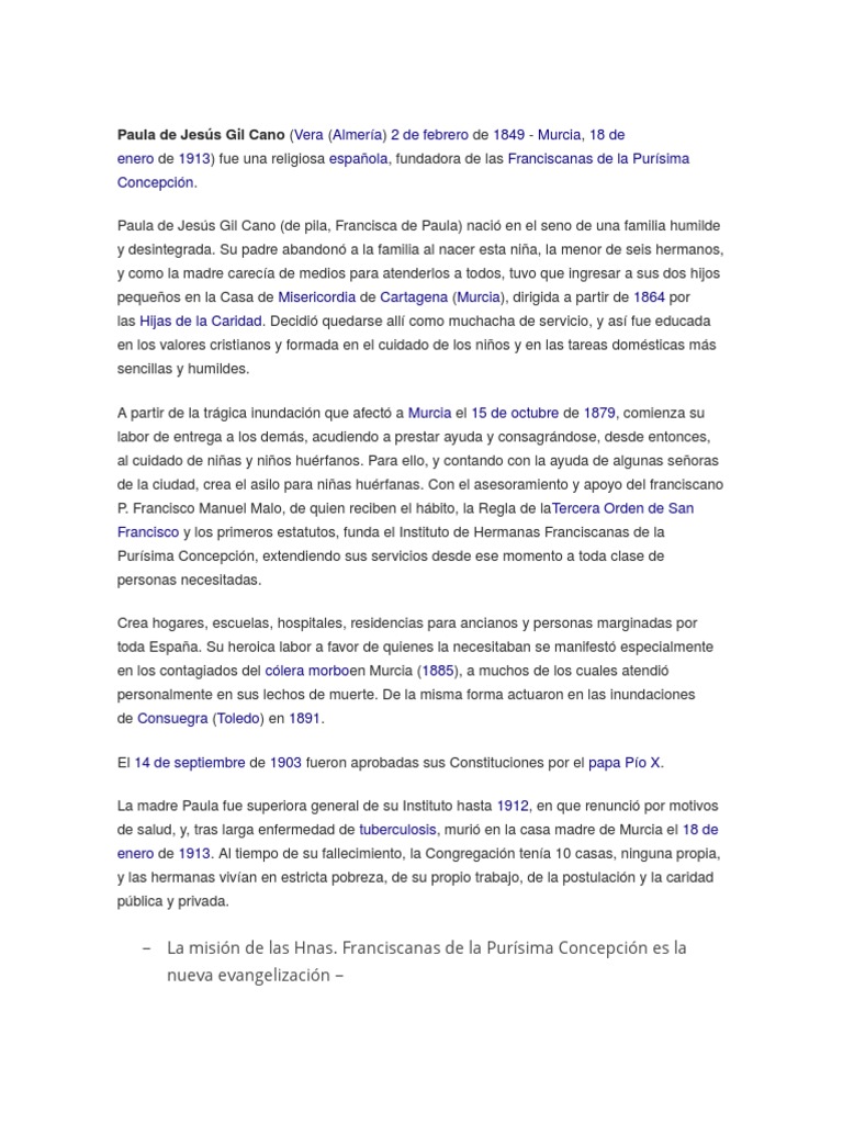 Paula de Jesús Gil Cano | PDF | España | Papa Francisco