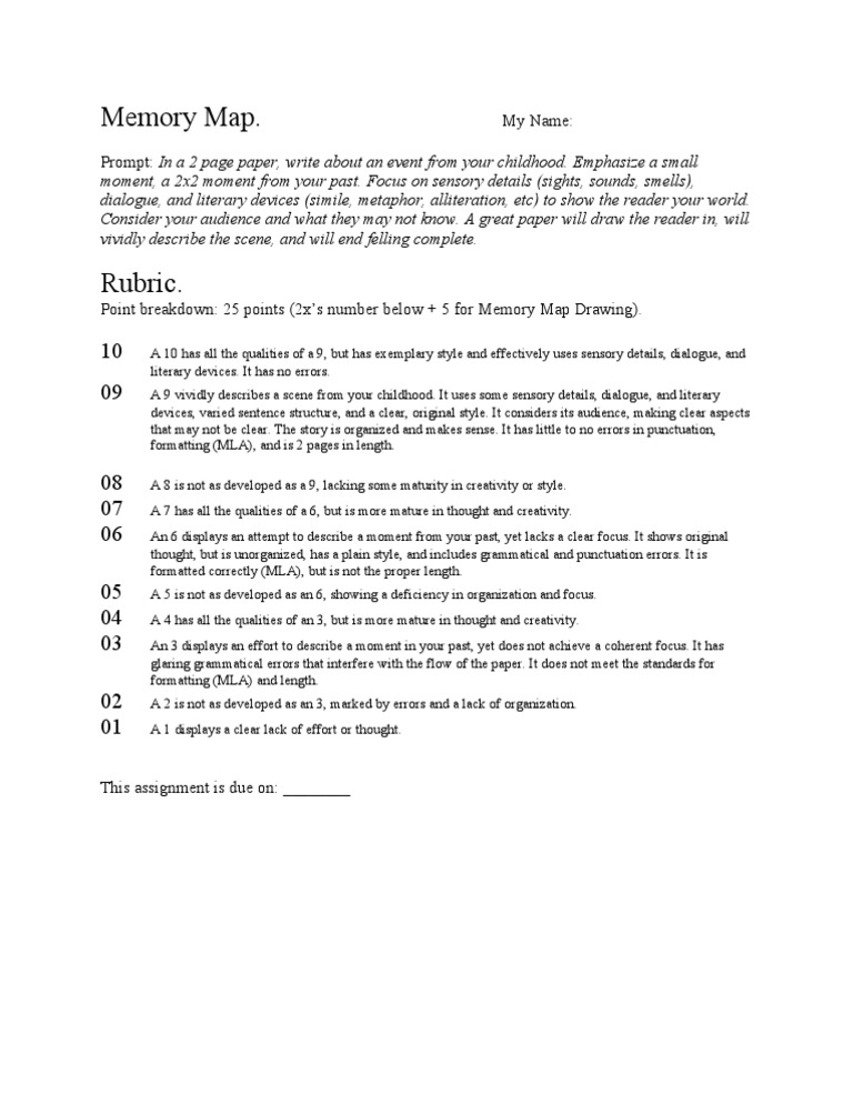Childhood Memory Writing Guide | PDF