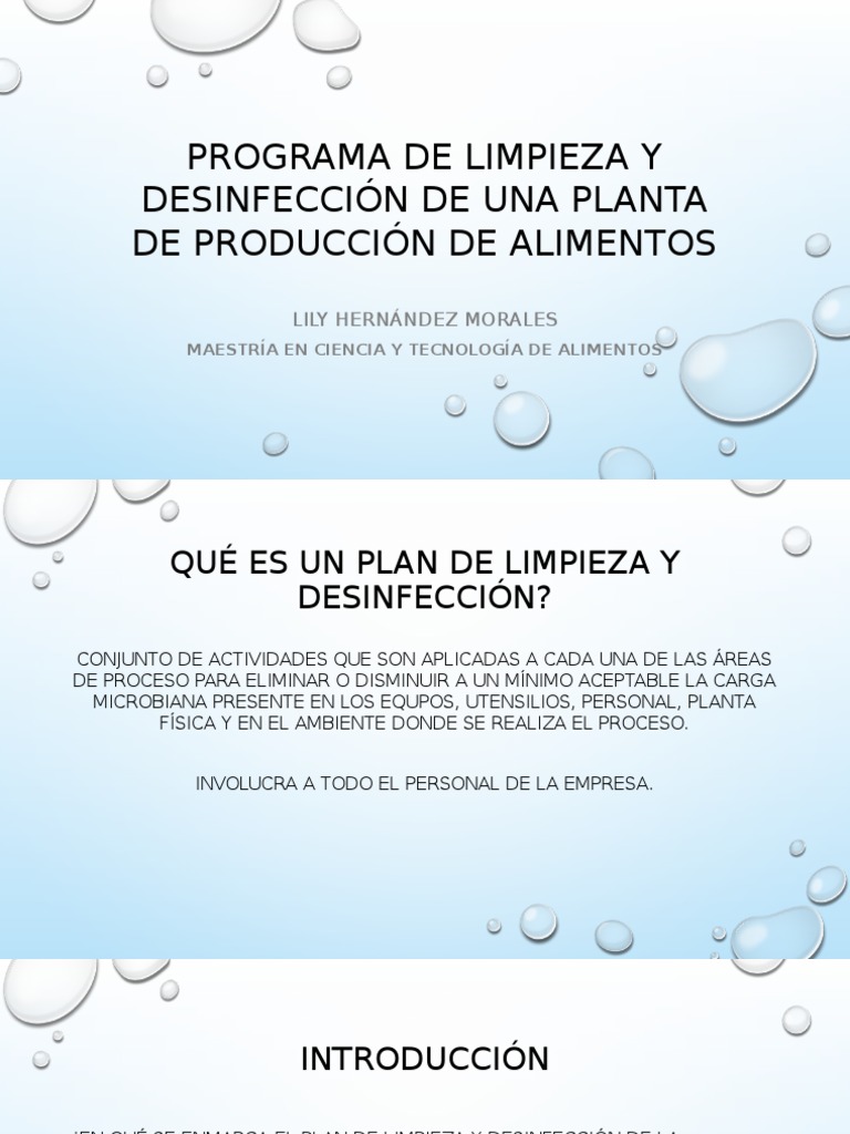 Programa de Limpieza y Desinfección de Una Planta | PDF | Detergente | Agua