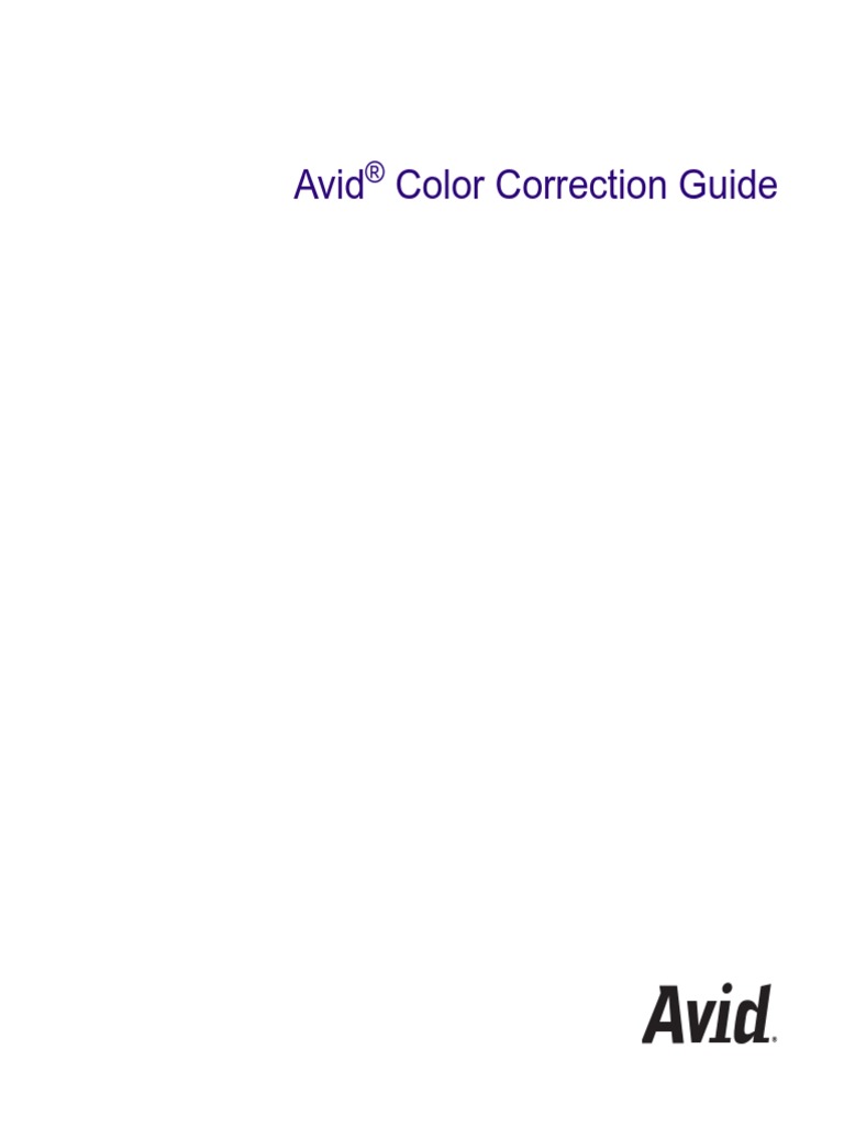 Avid Color Correction Guide | PDF | Online And Offline | Copyright