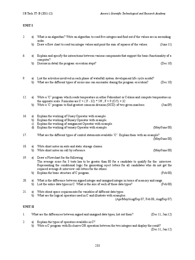 C Important Questions C Programming Language Parameter Computer Programming 