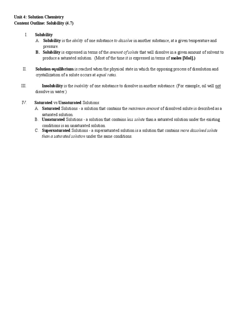 4 7 Solubility 1 | PDF