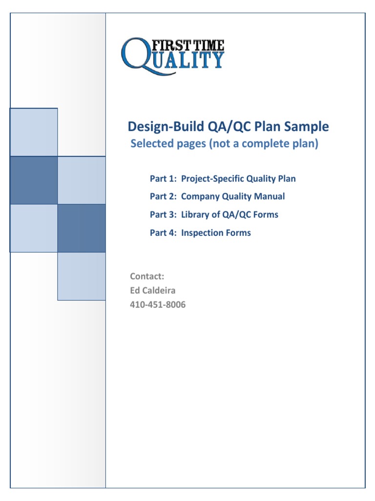 Design Build Qa QC Plan | PDF | Hvac | Quality Assurance