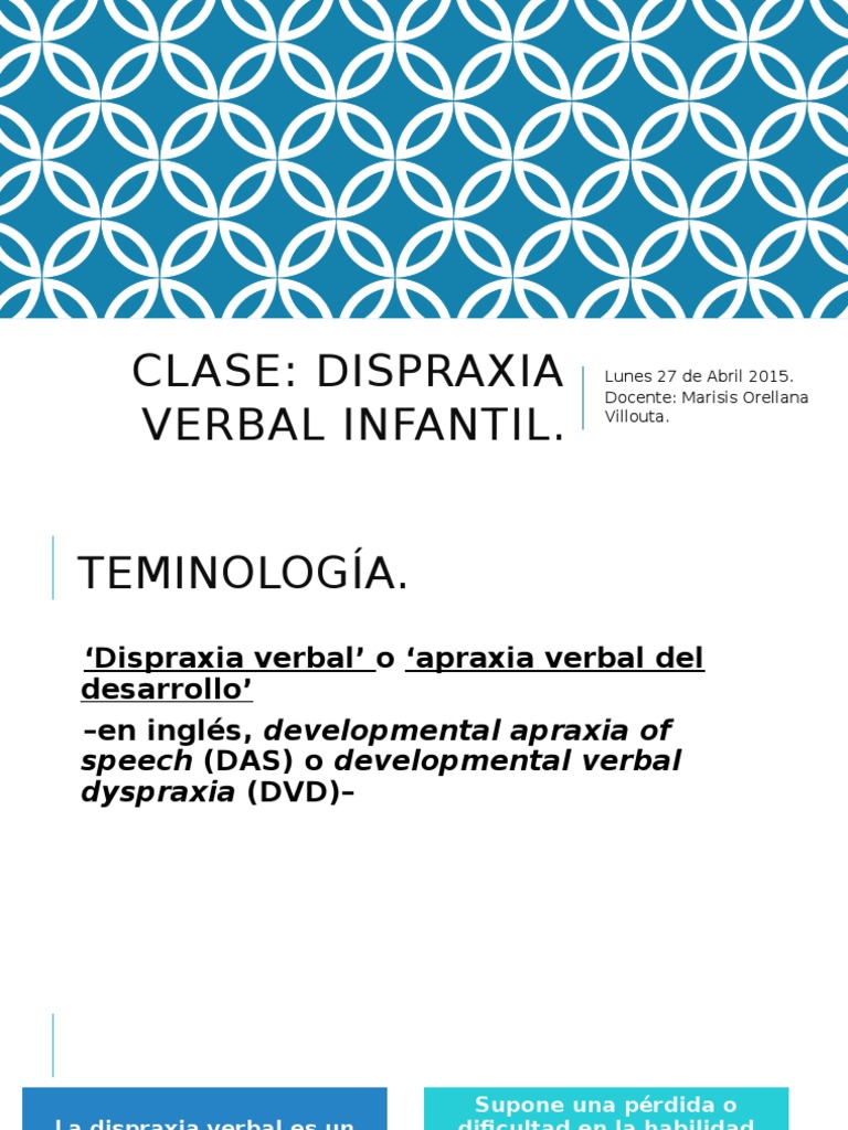 Dispraxia Verbal Infantil: Características y Diagnóstico | PDF