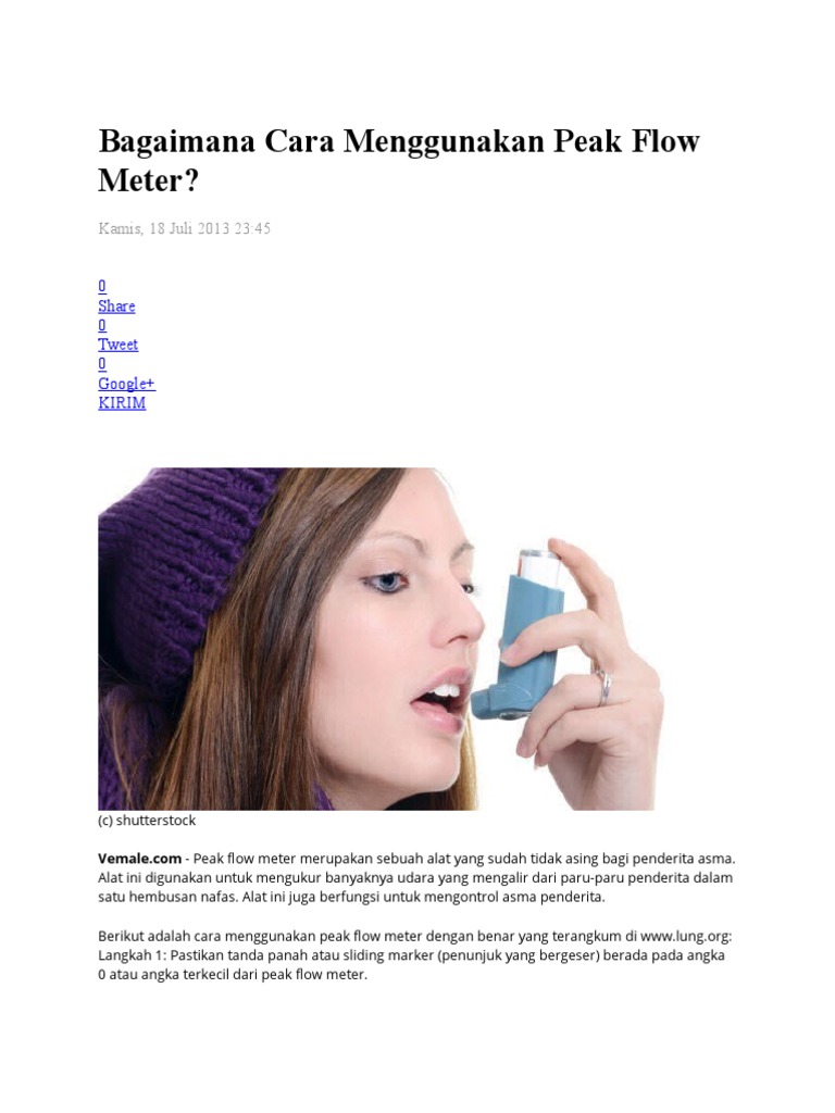 Cara Menggunakan Peak Flow Meter | PDF