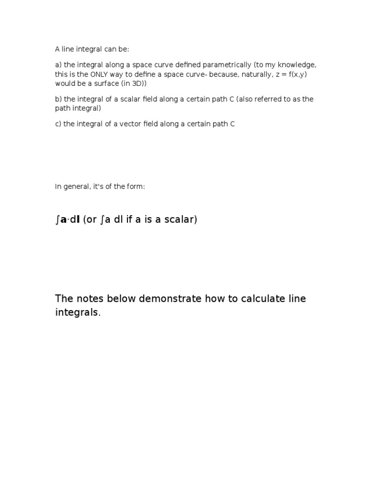Line Integrals Explained | PDF