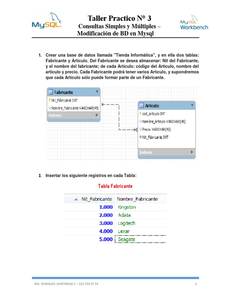 Ejercicio 4 - Tienda Informatica SQL | Descargar gratis PDF | SQL | Tabla (base de datos)