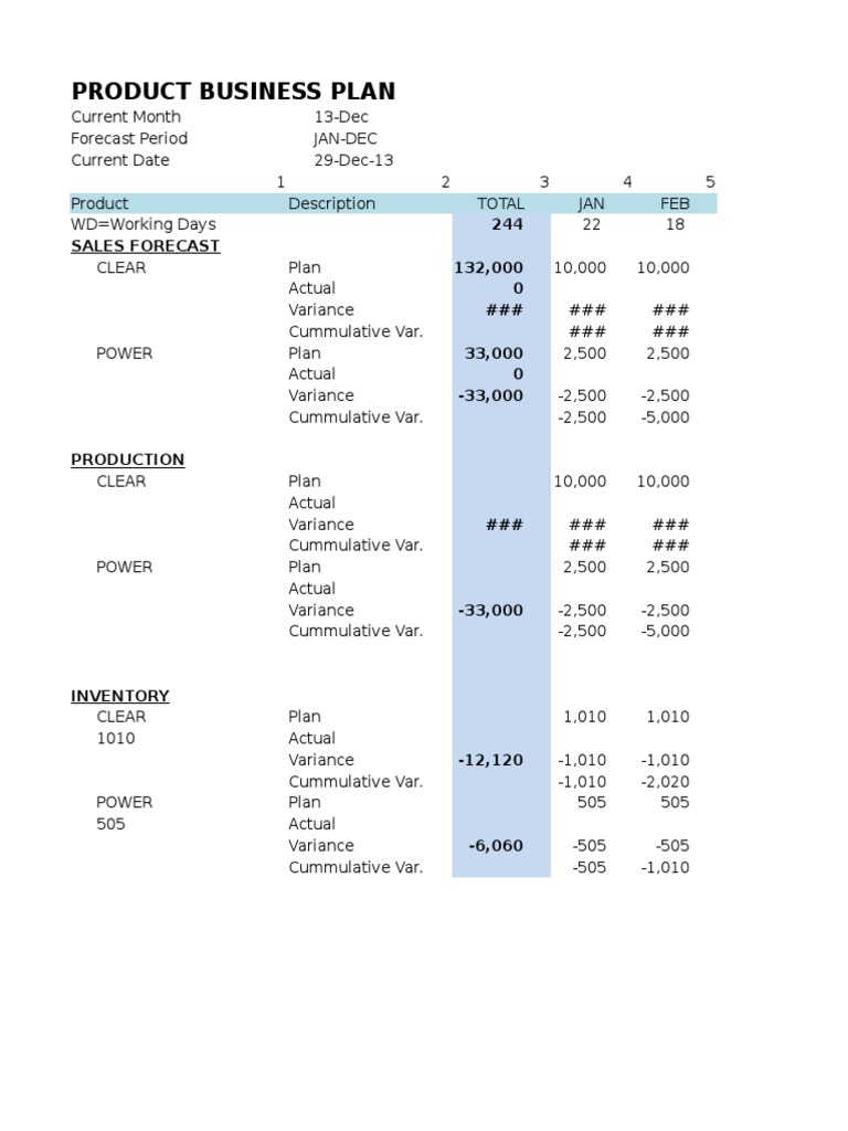 Comprehensive Product Business Plan | PDF