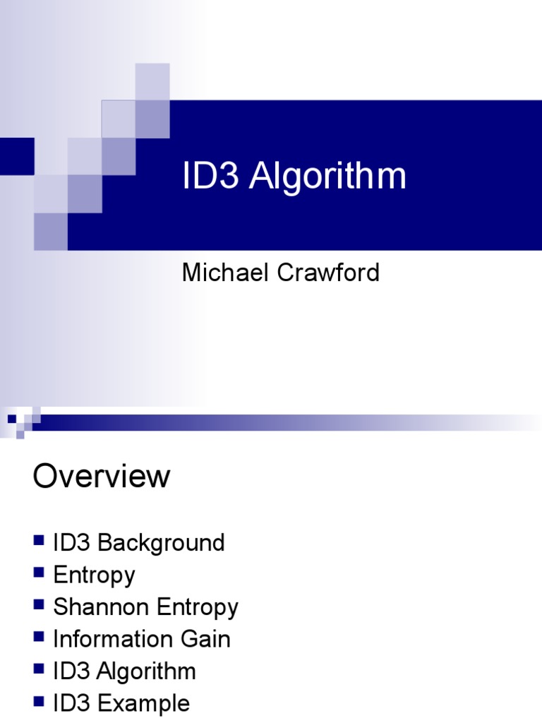 ID3 Algorithm: Michael Crawford | PDF | Statistics | Applied Mathematics