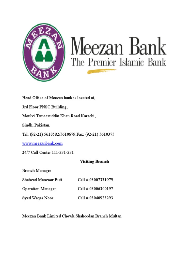 Products and Documentation of Meezan Bank LTD | PDF | Islamic Banking ...