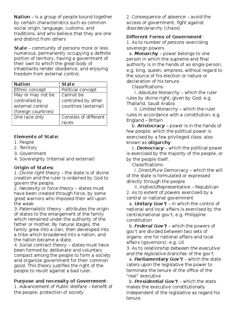Politics and Governance With Constitution Notes | PDF | Government ...