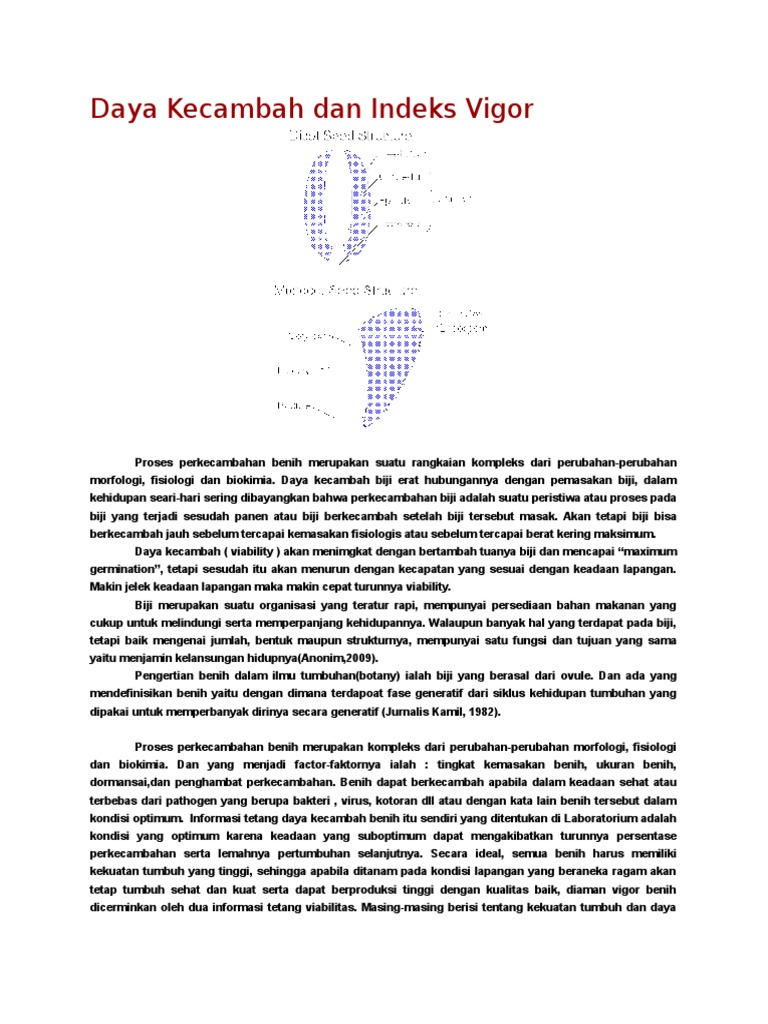 Daya Kecambah Dan Indeks Vigor | PDF | Kesehatan Holistik