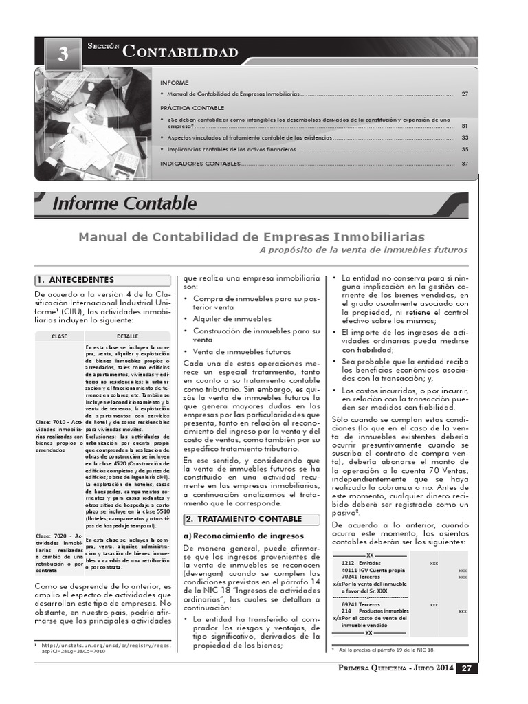 Manual de Contabilidad de Empresas Inmobiliarias | PDF | Pagos | Impuestos