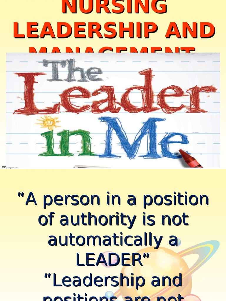 Leader in Me | PDF | Leadership | Nursing