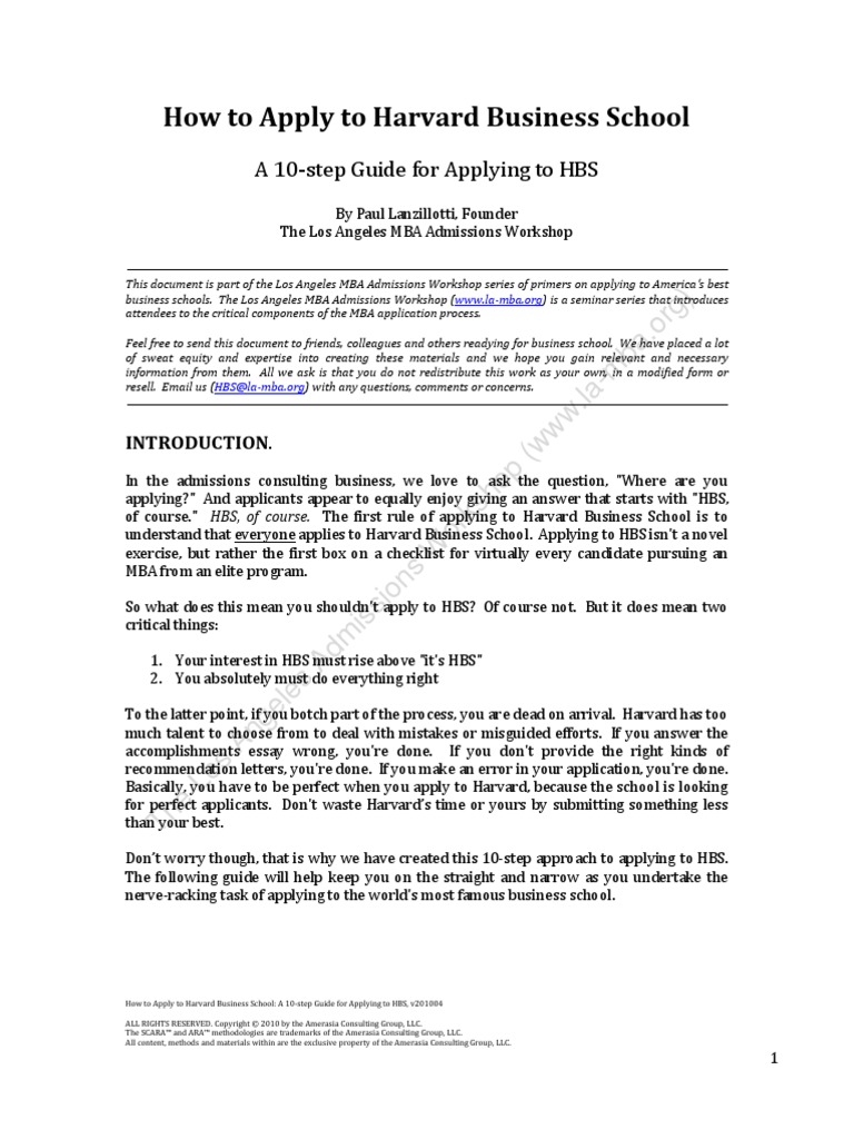How To Apply To Harvard Business School - Los Angeles MBA Admissions ...