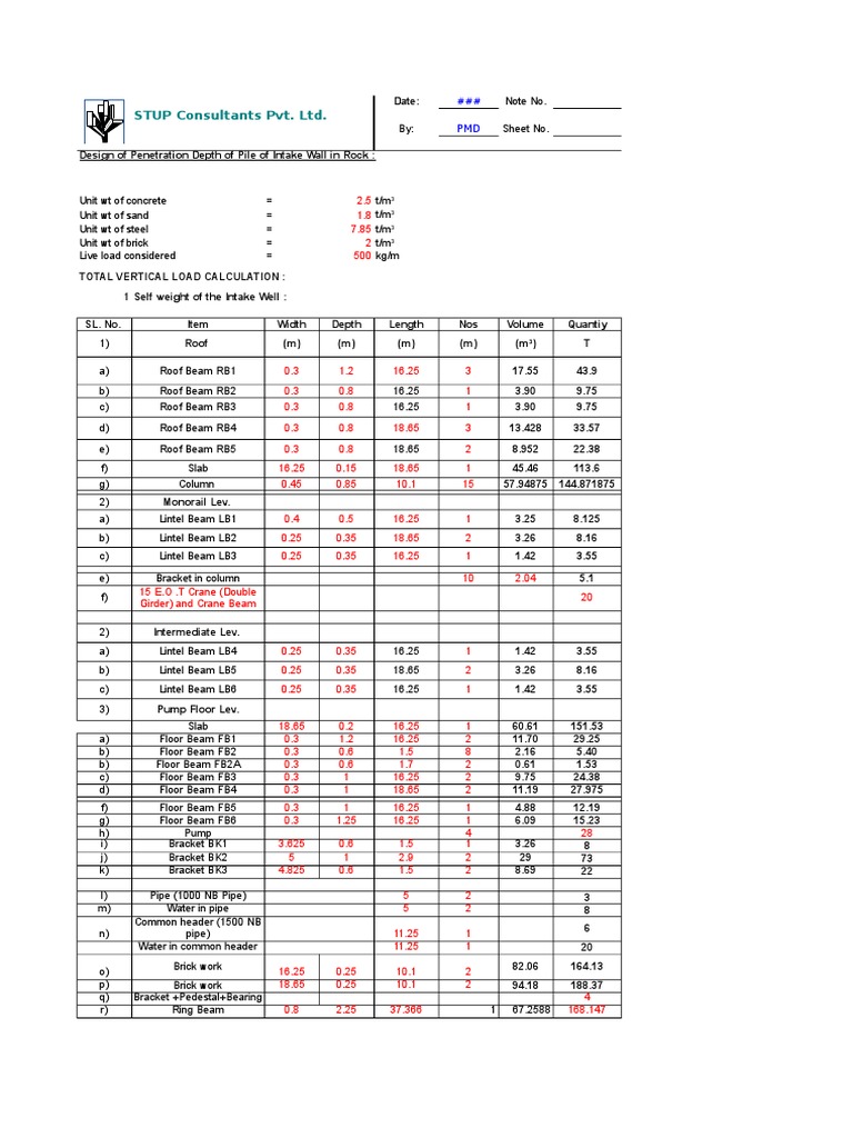 New Design Sheet | PDF | Deep Foundation | Column