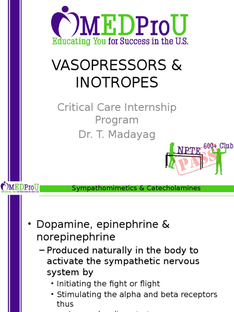 Vasopressors & Inotropes | PDF | Shock (Circulatory) | Vasodilation