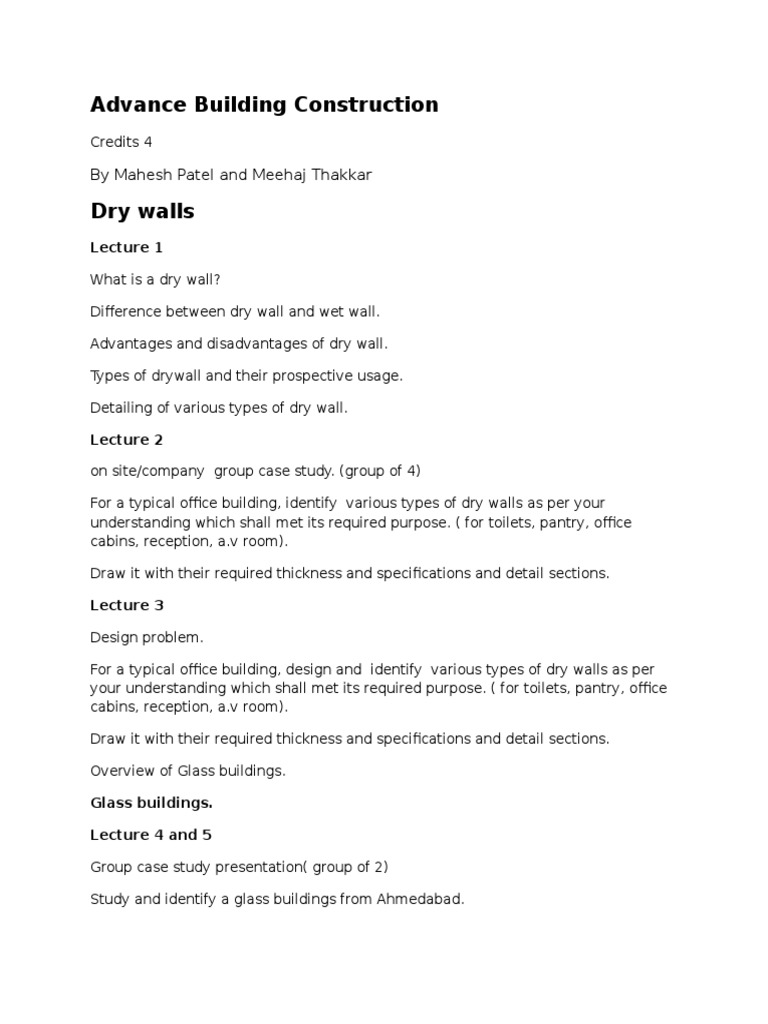 Advance Building Construction | PDF