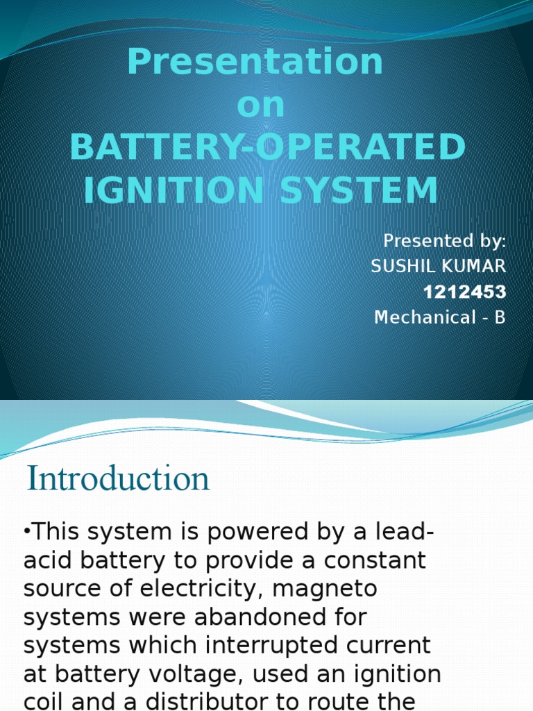 Battery-Operated Ignition System Overview | PDF | Ignition System ...
