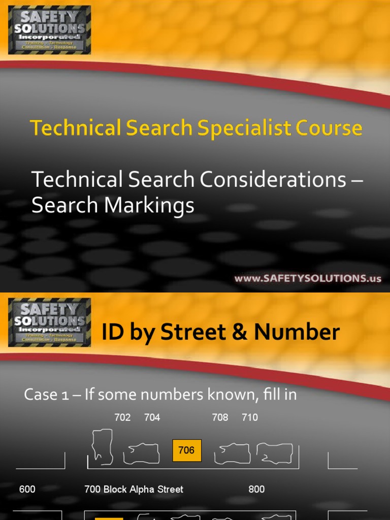 Technical Search Considerations - Search Markings | PDF | Safety