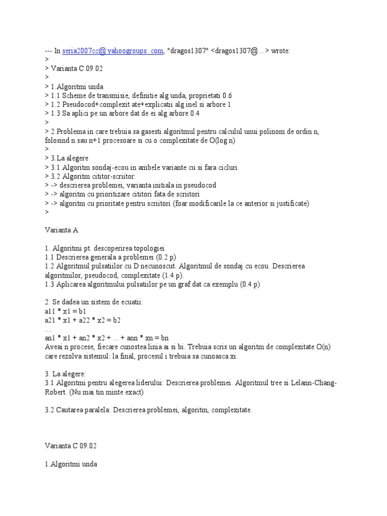 Subiecte APD CC 2007 | PDF
