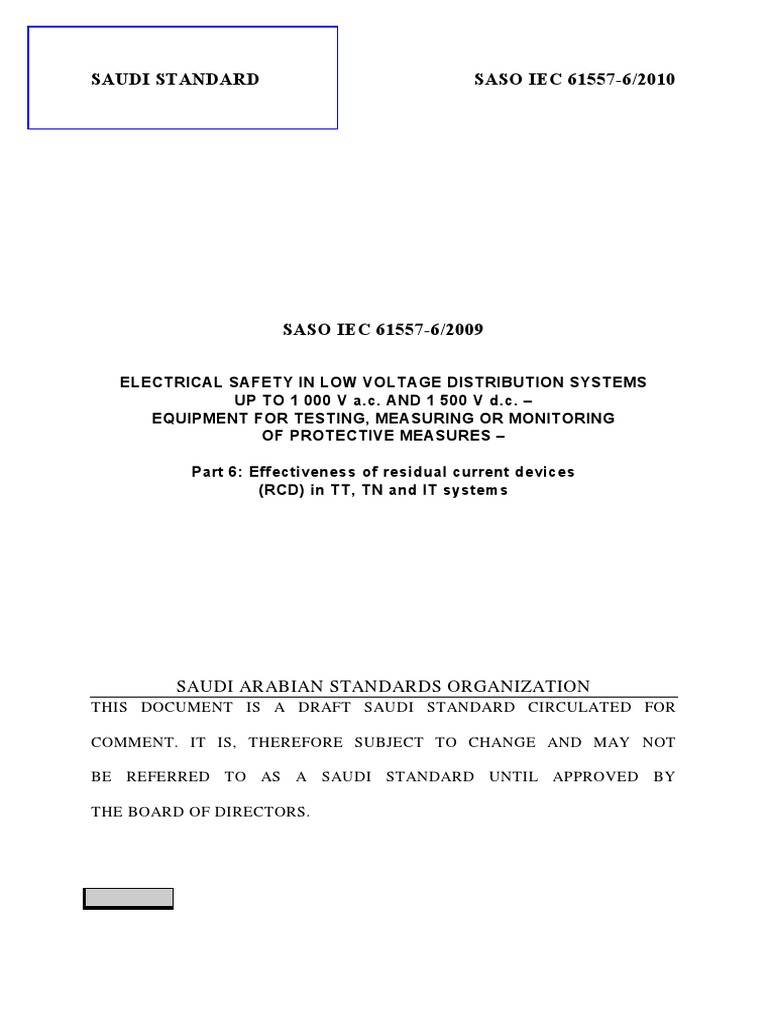 Saso Iec 61557-6 2010 | PDF | Electric Current | Voltage