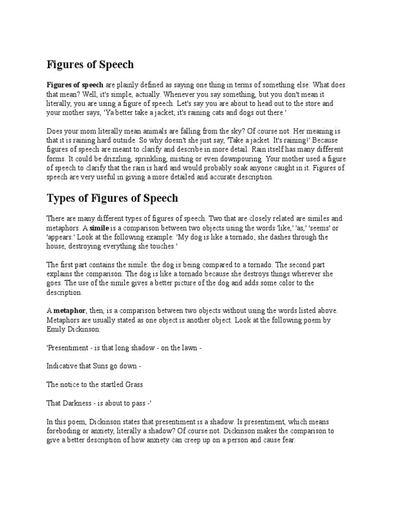 Figures of Speech | PDF | Narration | Metaphor