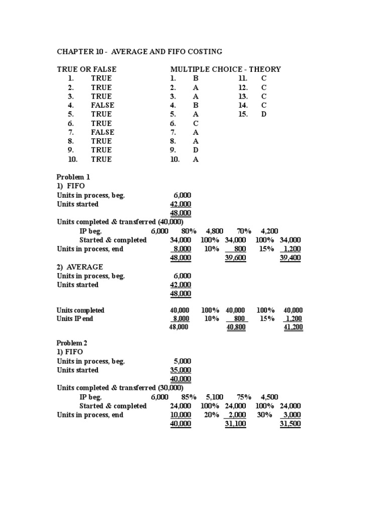 Chapter 10-SolMan | PDF | Cost Of Goods Sold | Management Accounting