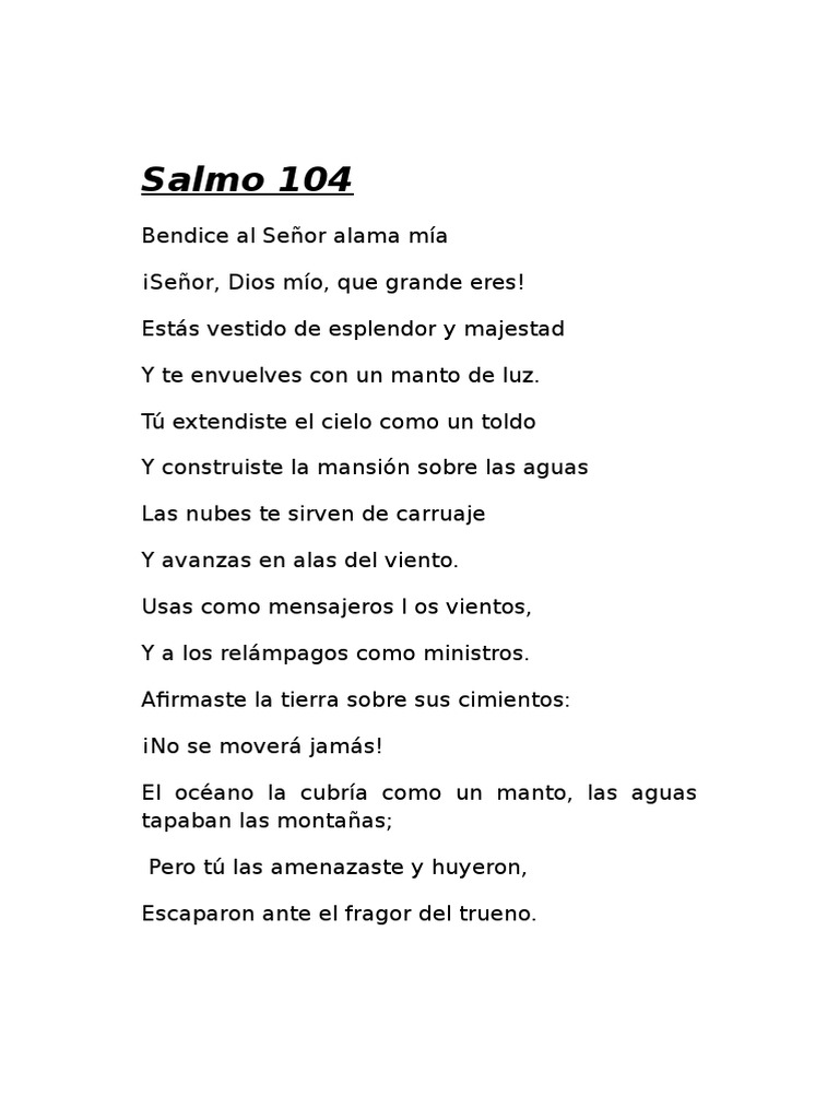 Salmo 104 | PDF | Salmos | Mitos de la creación