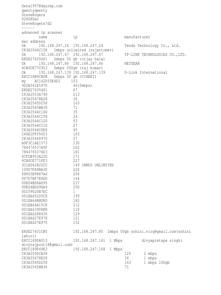 Ip Adresses | PDF | Information Technology Companies Of The United ...