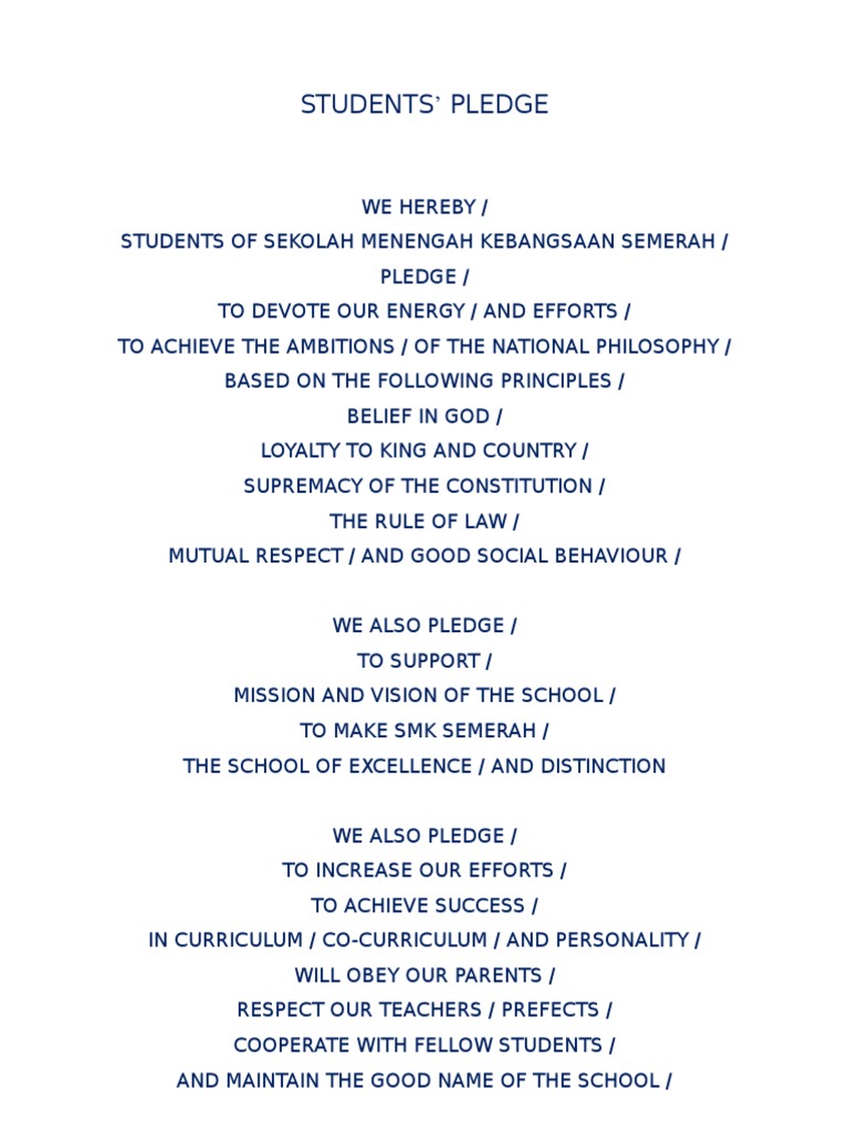 Students Pledge | PDF