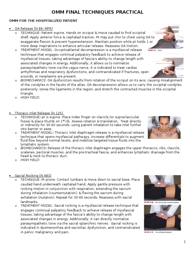 Omm Final Techniques | PDF | Anatomical Terms Of Motion | Human Leg