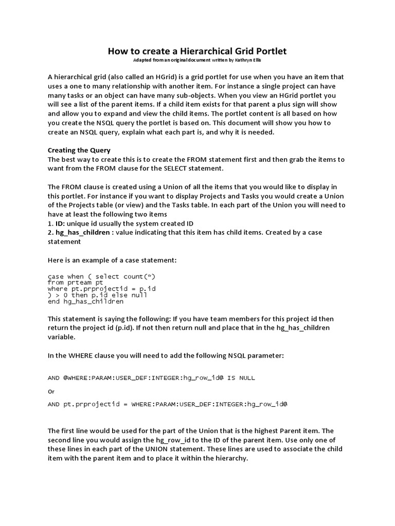 How To Create A Hierarchical Grid Portlet | PDF | Hierarchy ...