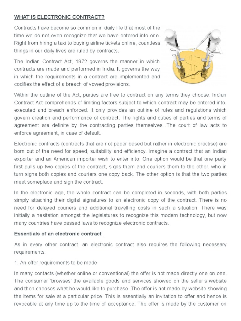 All About E-Contracts - Meaning, Types and Law | PDF | Financial ...