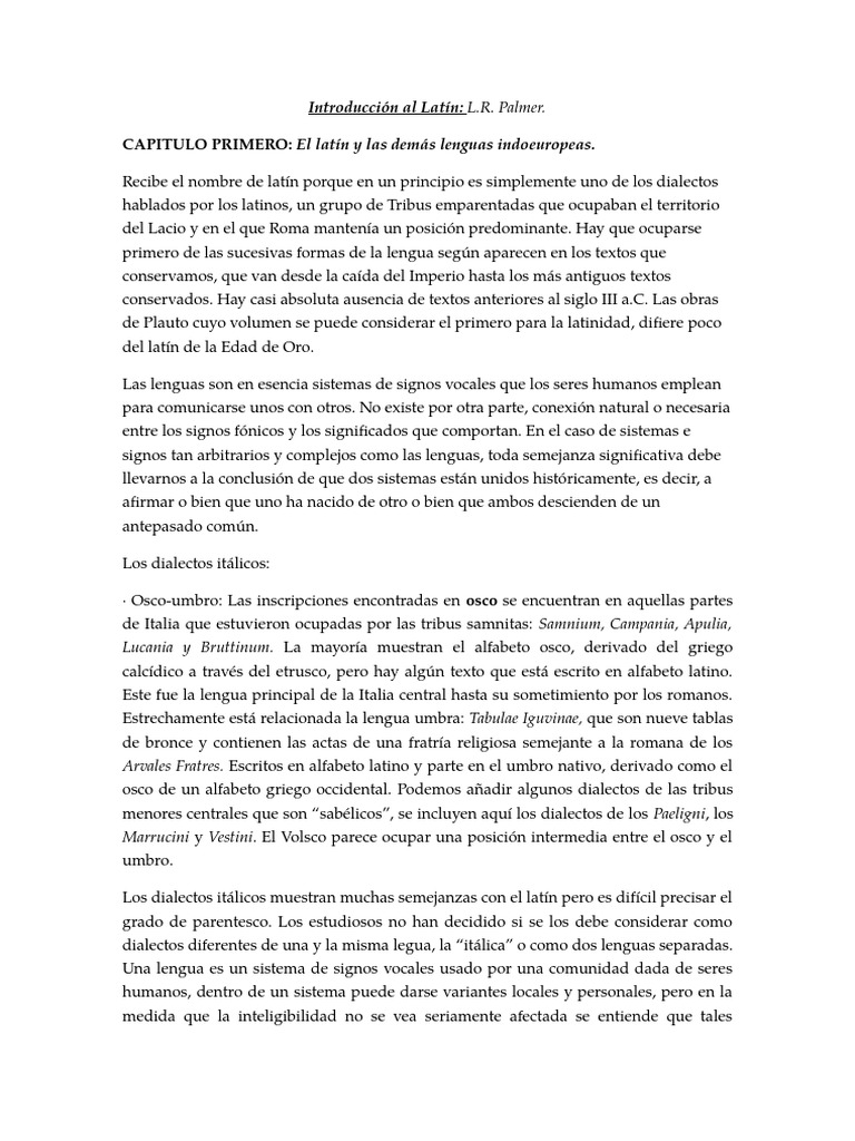Dialectos del Latín y su Historia | PDF | latín | Dialecto