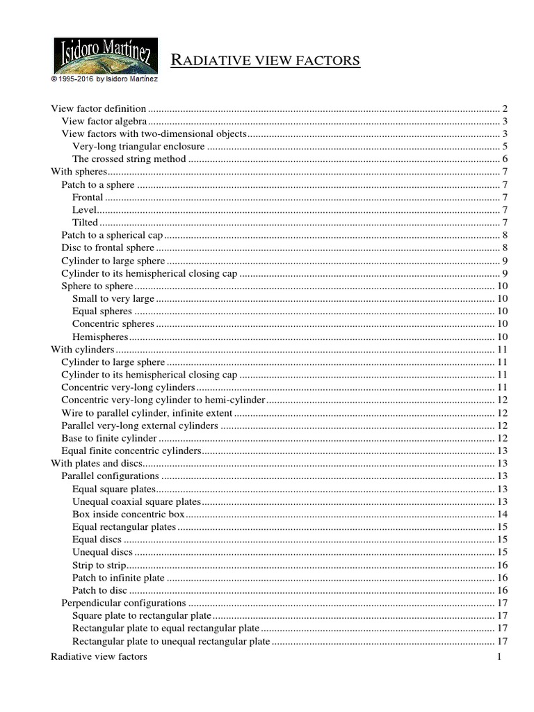 Radiation View Factors | PDF | Sphere | Rectangle