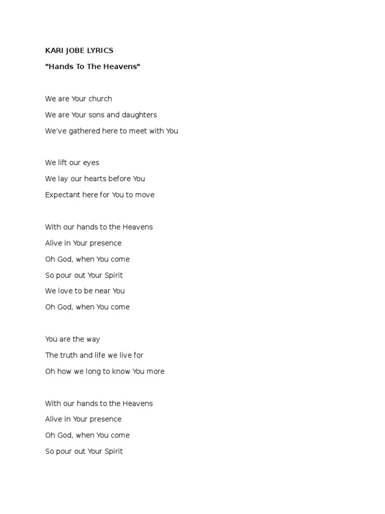 Kari Jobe Lyrics Majestic | Heaven | Jesus